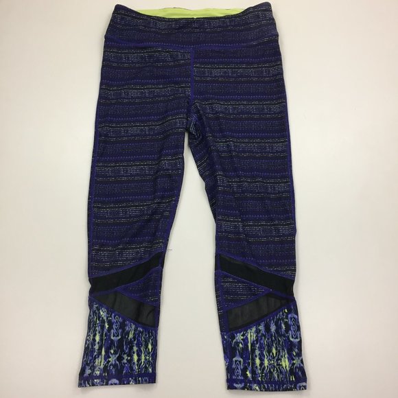GAIAM | Pants & Jumpsuits | Gaiam Purple Blue Yellow Black Sheer Mesh ...